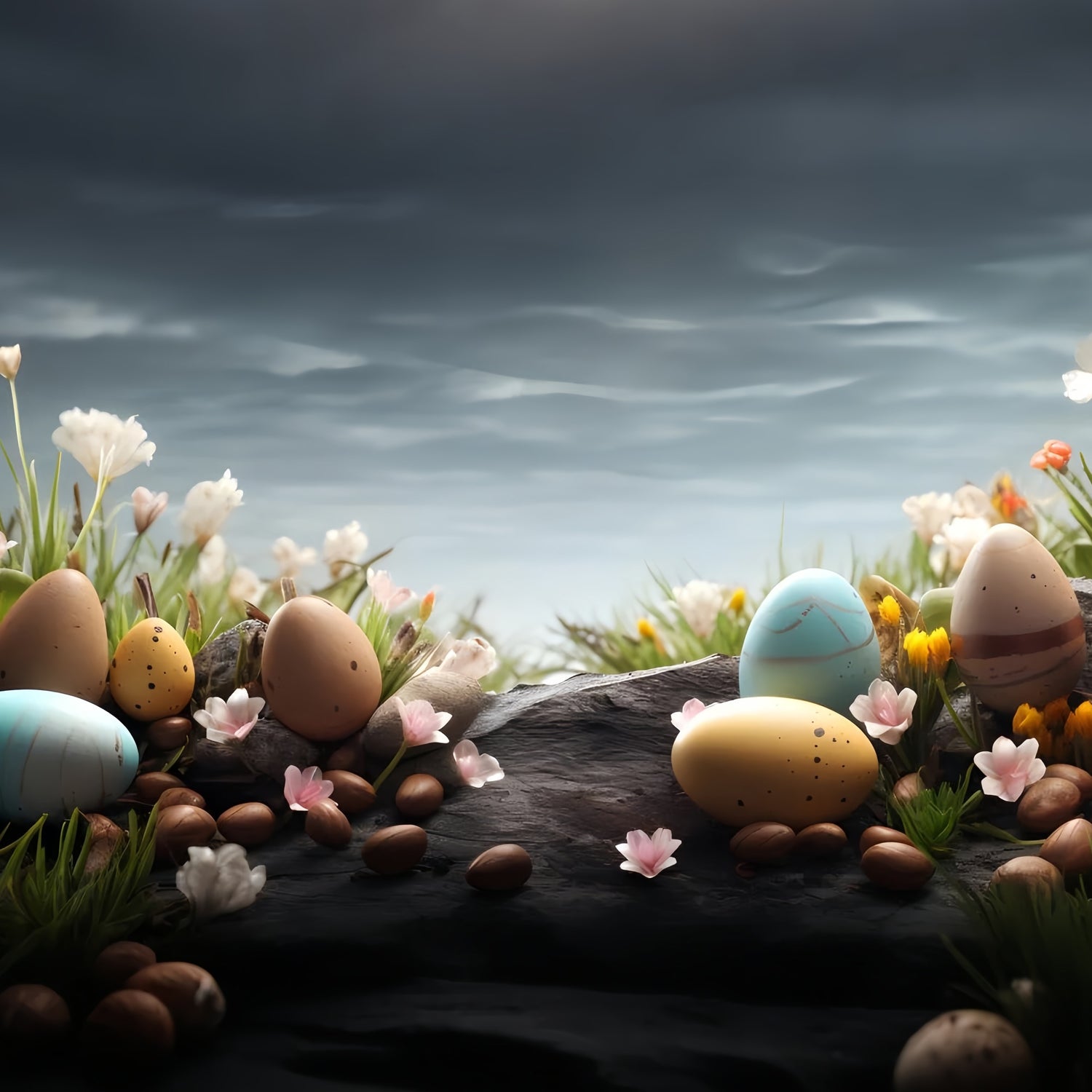Easter Backdrops Photography Soft Pastel Rustic Egg Backdrop TWW3-34