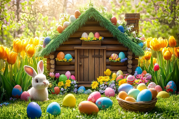 Easter Backdrop Pastel Egg Charming Cottage Backdrop TWW3-38