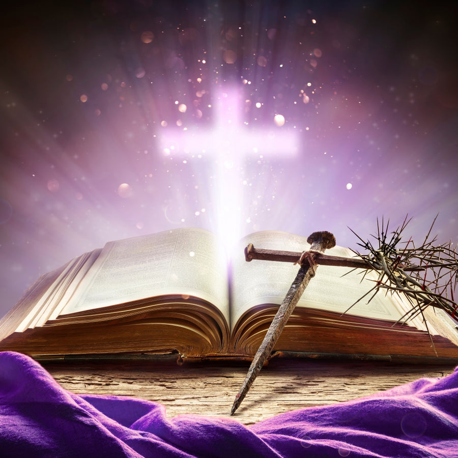 Easter Backdrops For Photos Sacred Cross Bible Backdrop TWW3-6