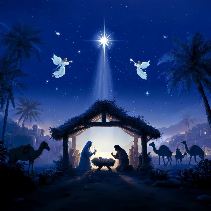 Nativity Backdrop Holy Night Nativity Star Christmas Backdrop TWW510-7