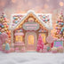 Gingerbread House Backdrop Candyland Sweet Shop Christmas Photo Backdr