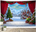 Grinch Backdrop Whoville Festive Winter Stage Christmas Photo Backdrop