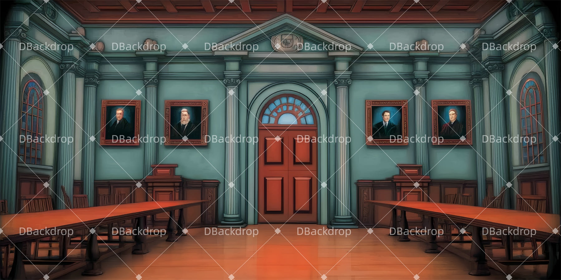 School Play Backdrops Harvard Law Classroom Theater Backdrop TWW510-T1