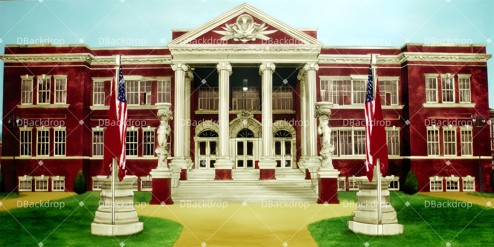 School Play Backdrops Harvard Admissions Hall Stage Backdrop TWW510-T2