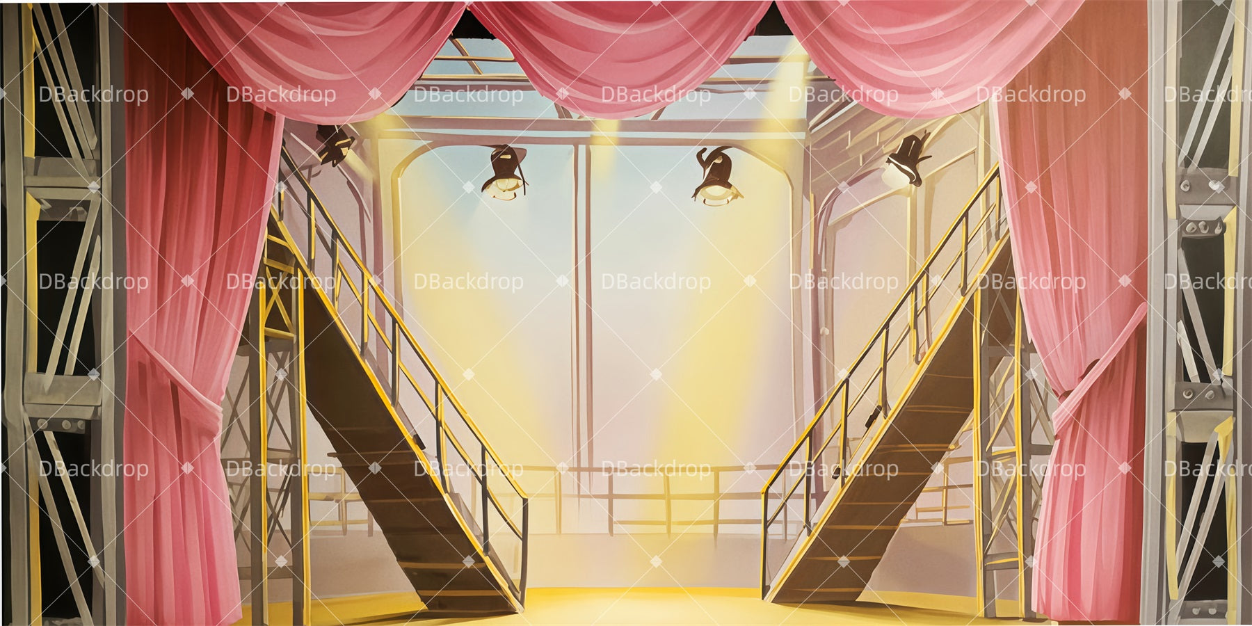 Broadway Stage Backdrop Opening Audition Theater Backdrops TWW511-T2