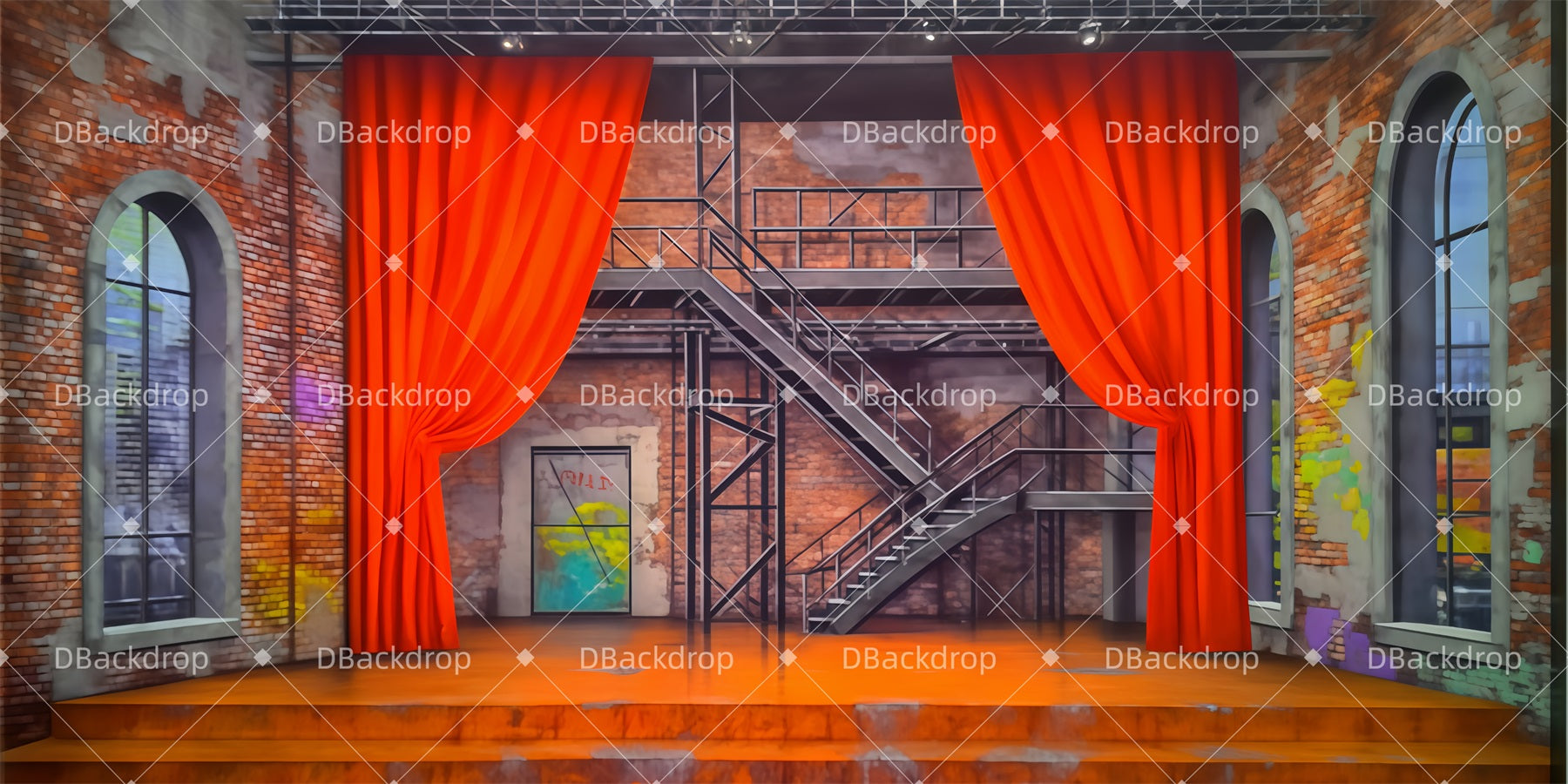 Musical Backdrops Theatre Rehearsal Stage Broadway Stage Backdrop TWW5