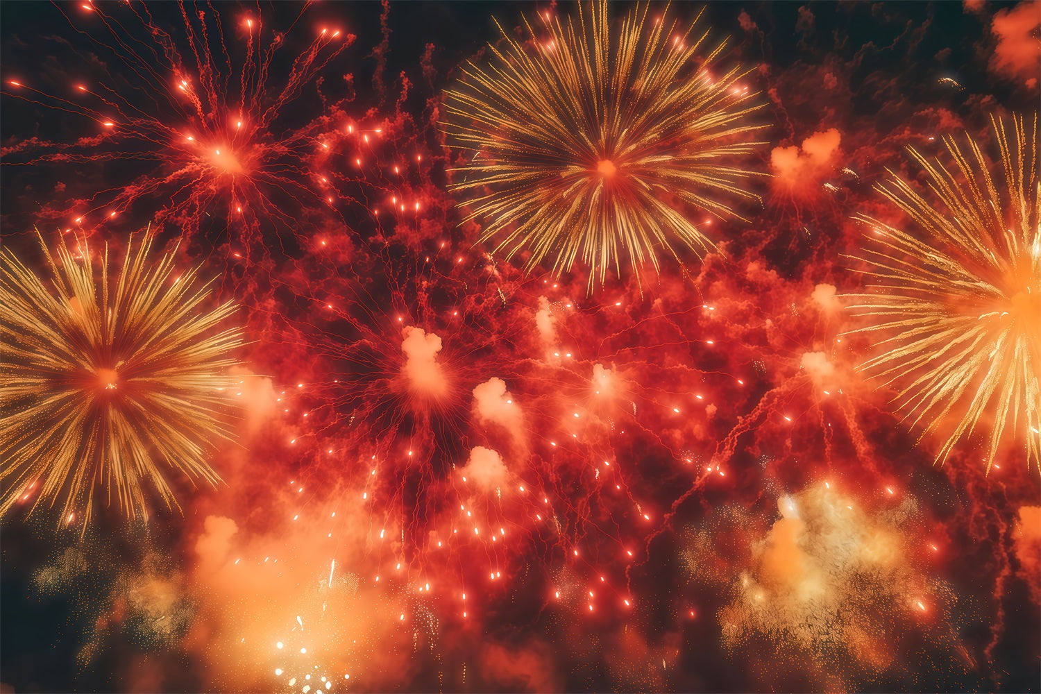 New Years Backdrop Crimson Burst Firework Sky New Year's Eve Backdrop