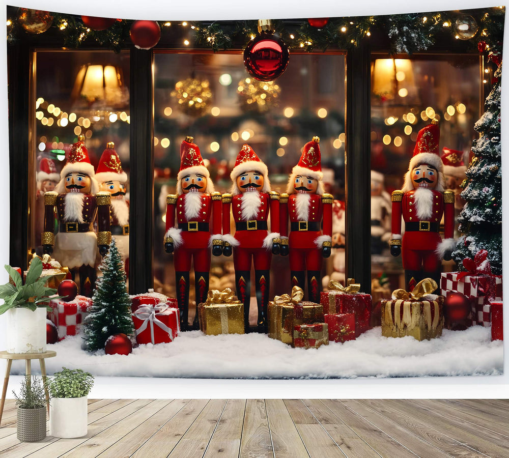 Nutcracker Backdrop Nutcracker Soldiers Festive Decor Christmas Backdr