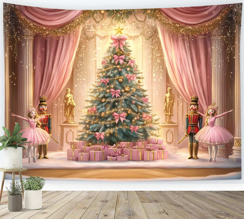 Nutcracker Backdrop Ballet Pink Christmas Magic Christmas Photography