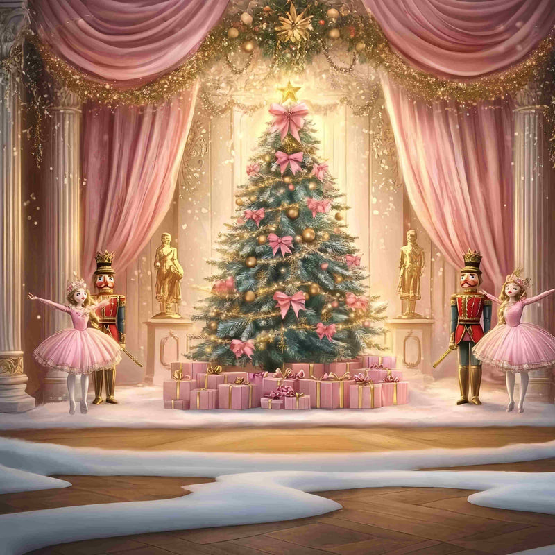 Nutcracker Backdrop Ballet Pink Christmas Magic Christmas Photography