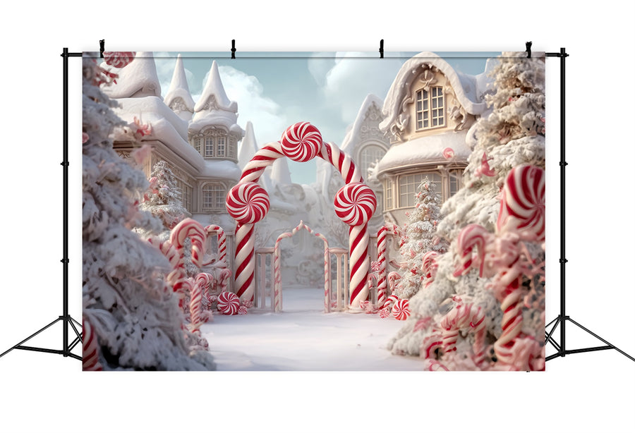 Candyland Backdrop Peppermint Candy Cane Arch Christmas Backdrop Ideas