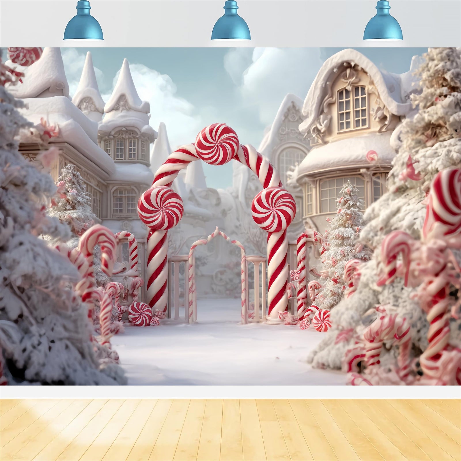 Candyland Backdrop Peppermint Candy Cane Arch Christmas Backdrop Ideas