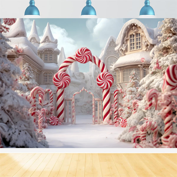 Candyland Backdrop Peppermint Candy Cane Arch Christmas Backdrop Ideas