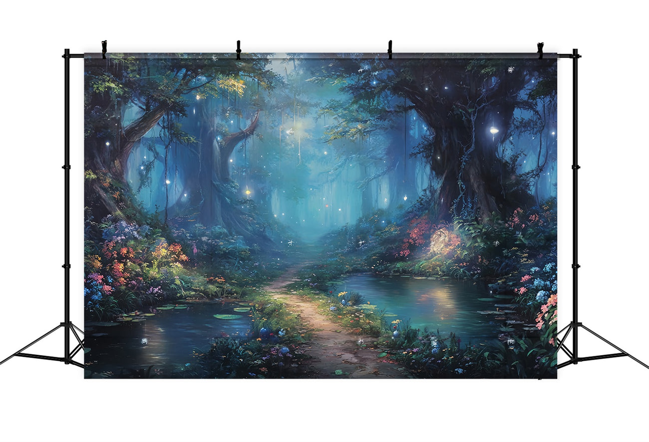 Enchanted Forest Backdrop Magical Pond Fairy Path Magical Forest Backd