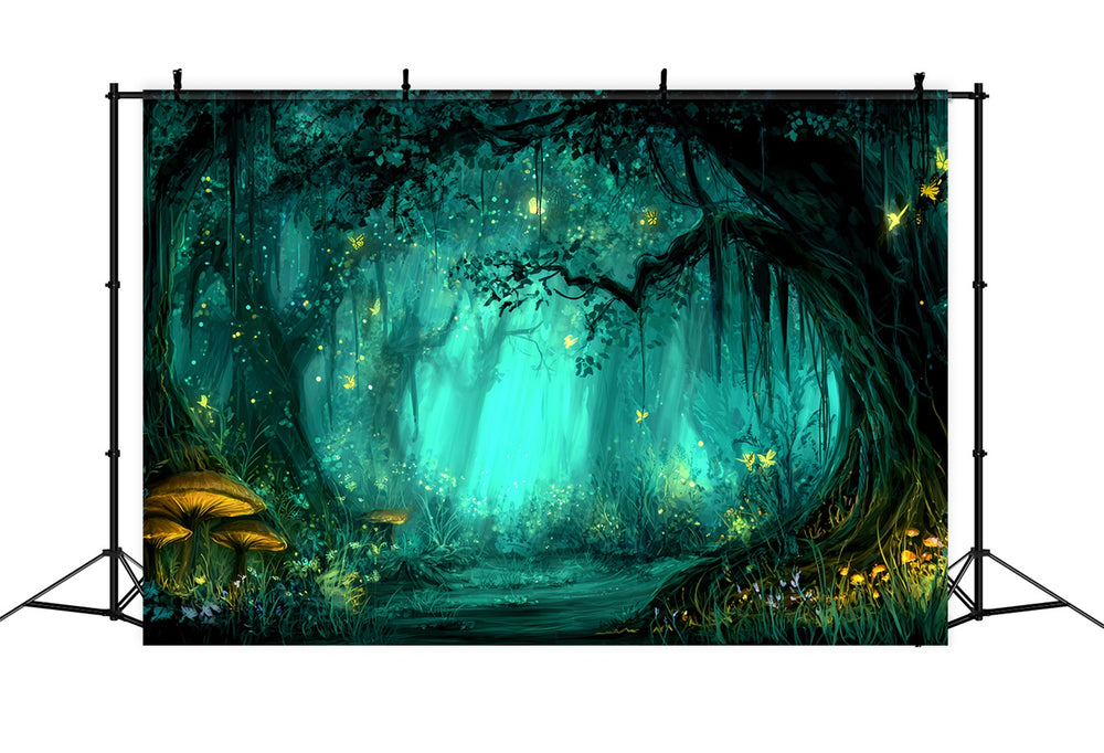 Enchanted Forest Backdrop Mystic Glowing Fairy Woods Forest Backdrop T