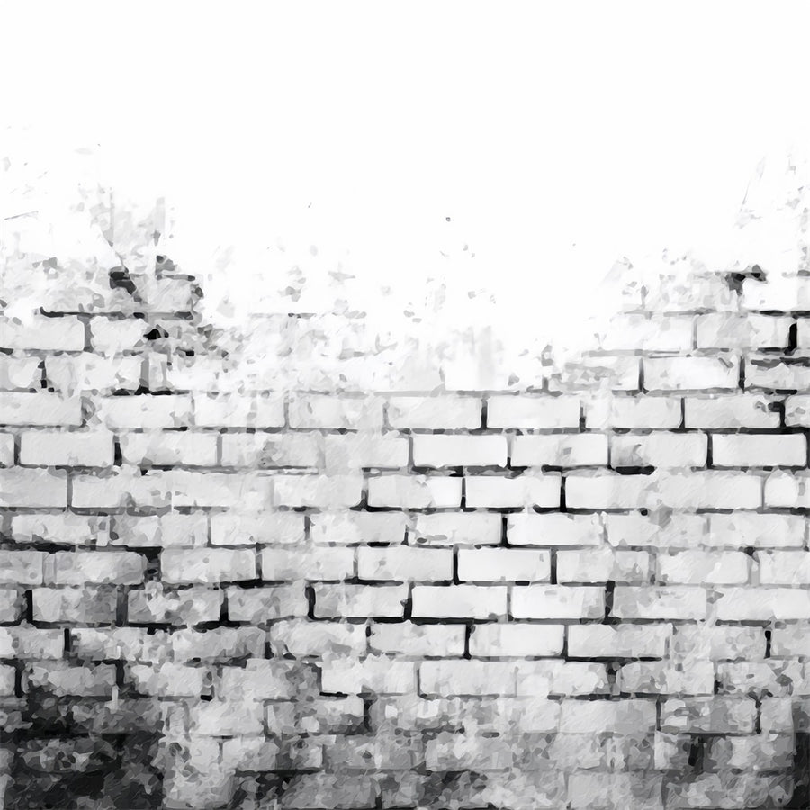 Brick Photography Backdrop Black White Watercolor Wall Brick Backdrops