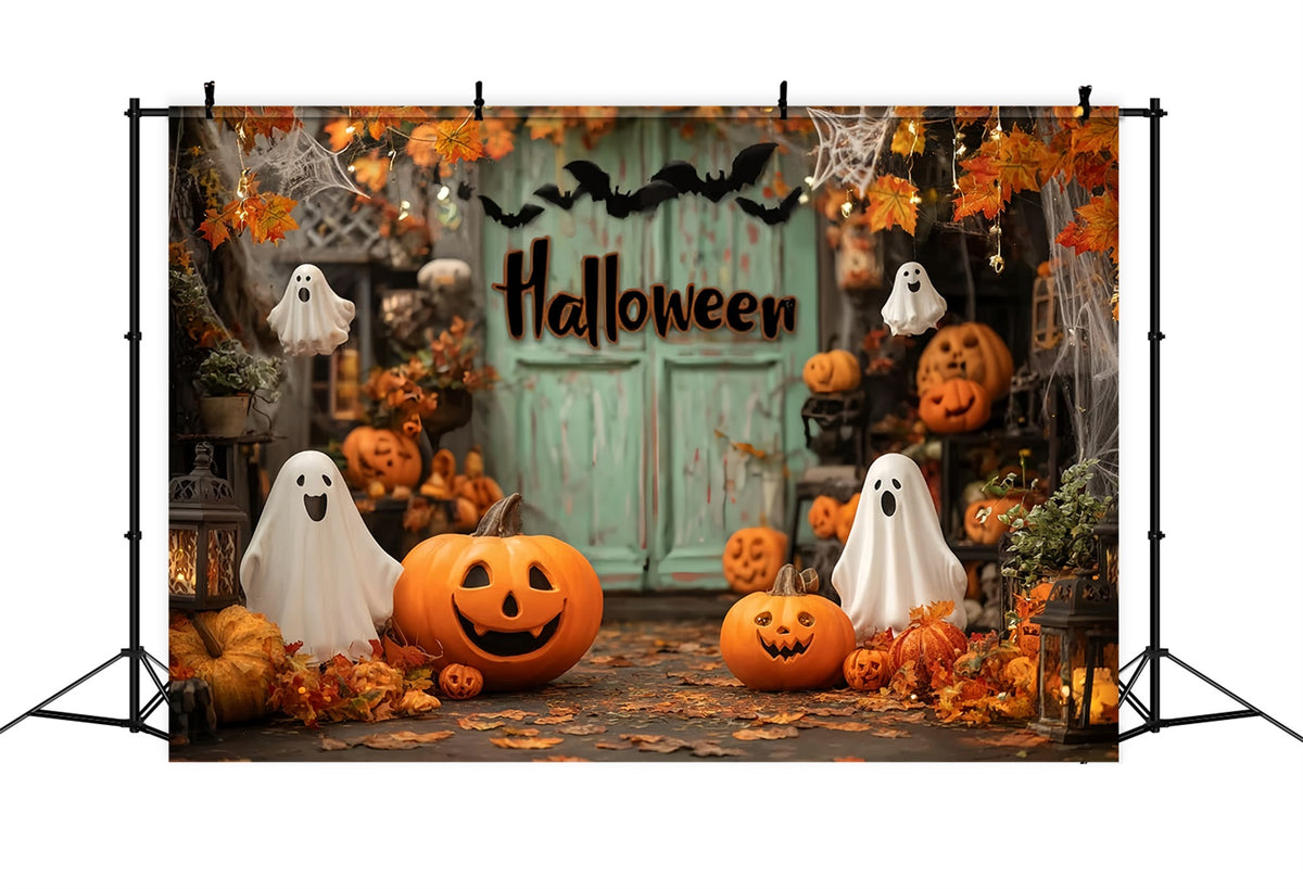 Halloween Ghost Backdrop Smiling Pumpkins Autumn Ghosts Halloween Phot