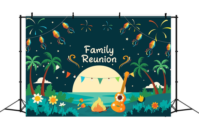 Family Reunion Backdrop Ideas Starry Sky Beach Reunion Backdrop XY2-12