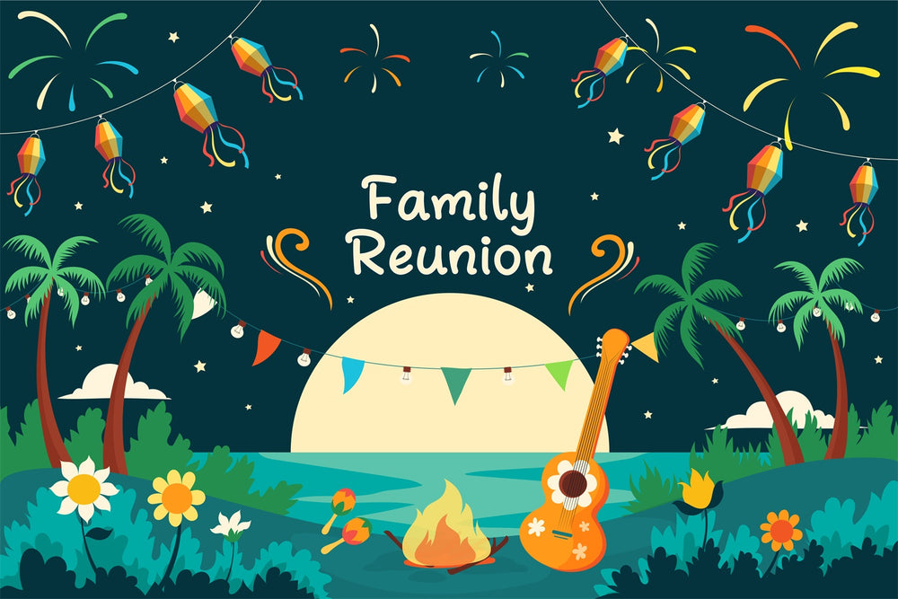 Family Reunion Backdrop Ideas Starry Sky Beach Reunion Backdrop XY2-12