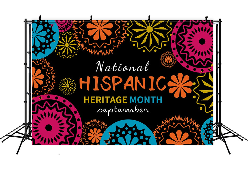 Hispanic Heritage Month Backdrop Geometric Patterns Festival Backdrop