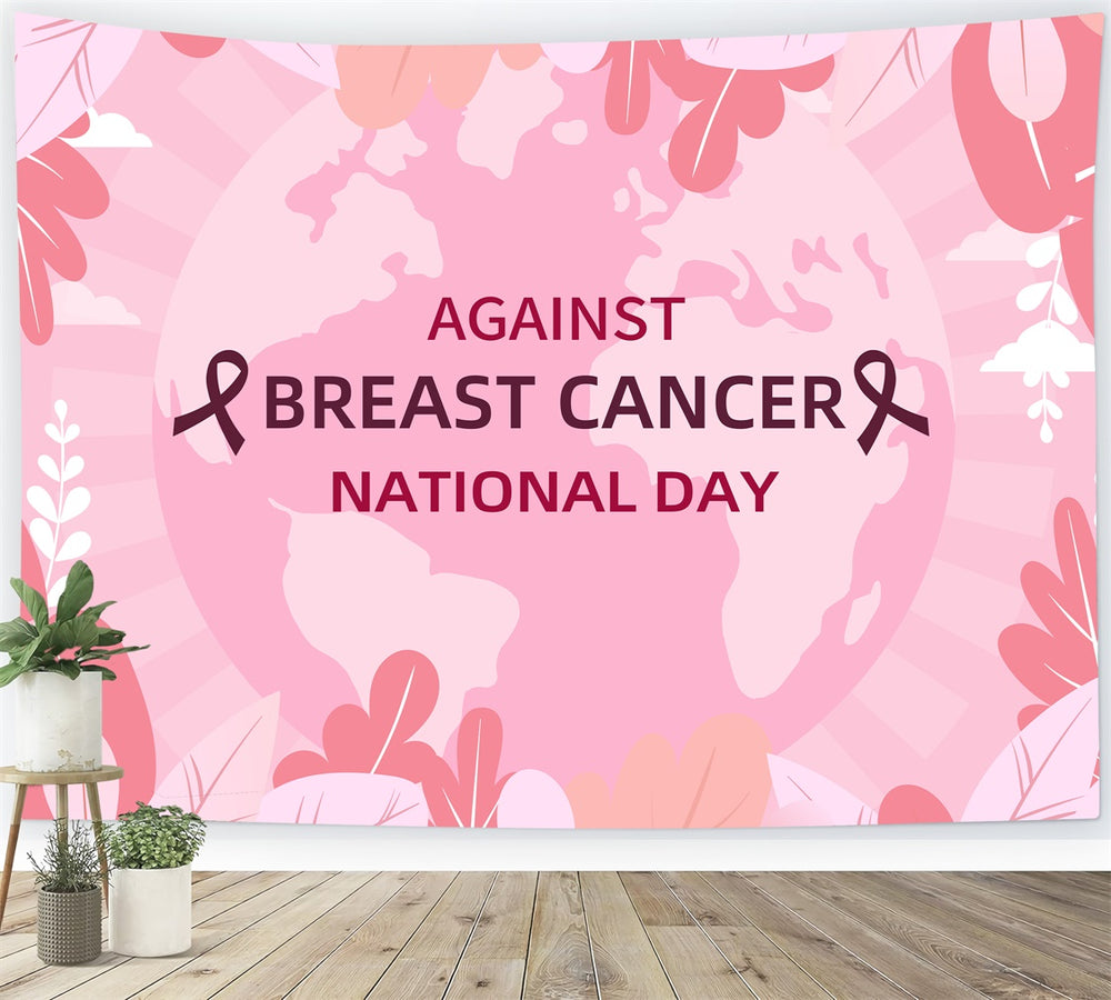 Breast Cancer Photo Backdrop Against Breast Cancer World Day Backdrop