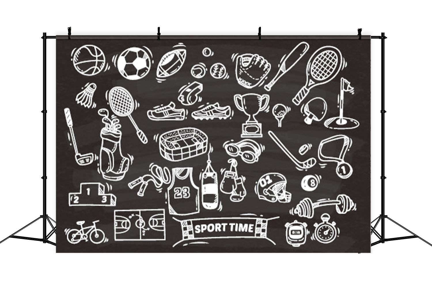 Back to School Sports Chalkboard Photography Backdrop BRP7-22 – Dbackdrop