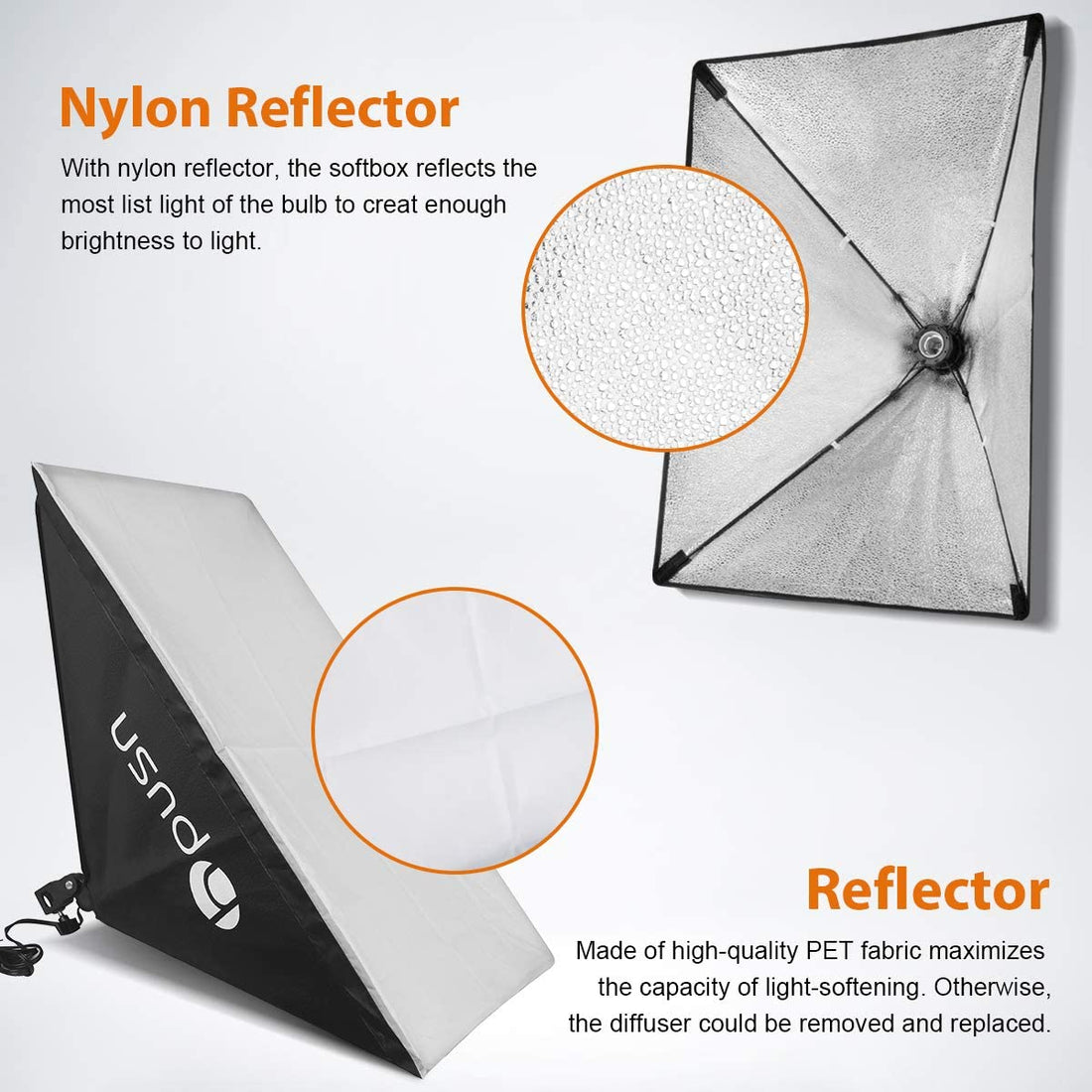 Professional Softbox Lighting Kit Reflector 185W for Studio Photograph ...