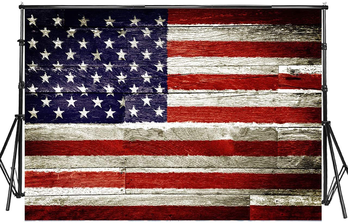 Vintage Wood Independence Day Backdrop for Photography SH613