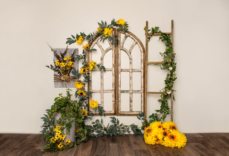 Spring Yellow Flowers Decorations Photography Backdrop Designed by Bet