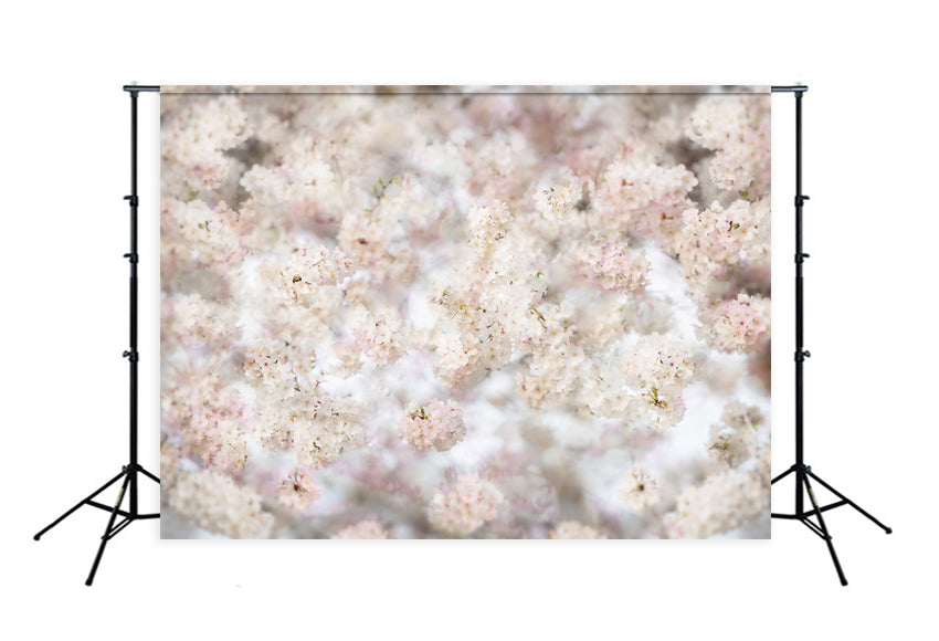 White Pink Spring Flowers Photography Backdrop Designed by Beth Hracho ...