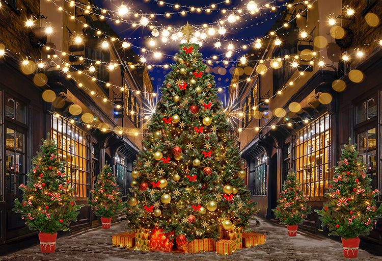 Christmas Tree New Year Celebration Backdrop D1000 – Dbackdrop
