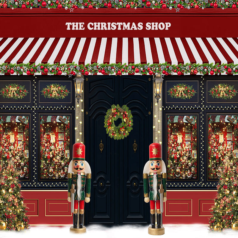 Nutcracker Christmas Shop Photo Studio Backdrop D1002