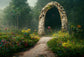 Mysterious Forest Flower Arch Entrance Backdrop D1016 – Dbackdrop