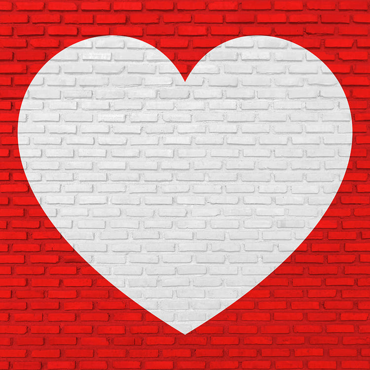 Red Brick Wall Love Heart Valentine Backdrop D1047 – Dbackdrop