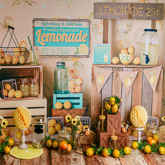 Lemonade Stand Summer Fresh Lemon Backdrop D1062 – Dbackdrop