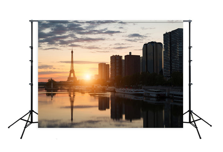 Eiffel Tower Backdrop Paris Sunset City Landscape Backdrop for Photo B ...