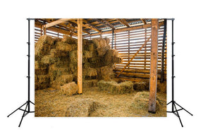 Rural Wooden Barn Interior Dry Hay Stacks Backdrop for Photography D42 ...