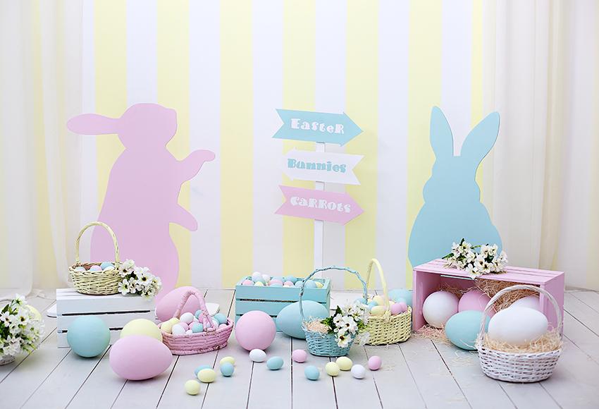 Easter Eggs Bunny Happy Easter Photography Backdrop D560 – Dbackdrop