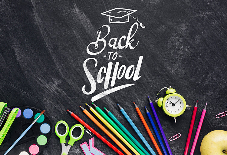 Back to School Backdrop Color Pencils Chalkboard Backdrop D646 – Dbackdrop