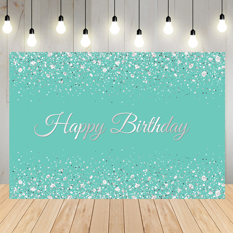 Teal Happy Birthday Shining Party Decor Backdrop D737