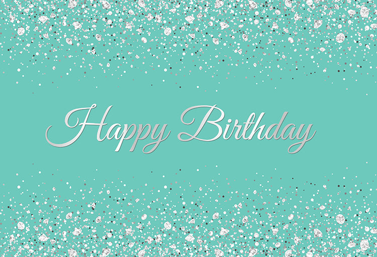 Teal Happy Birthday Shining Party Decor Backdrop D737 – Dbackdrop