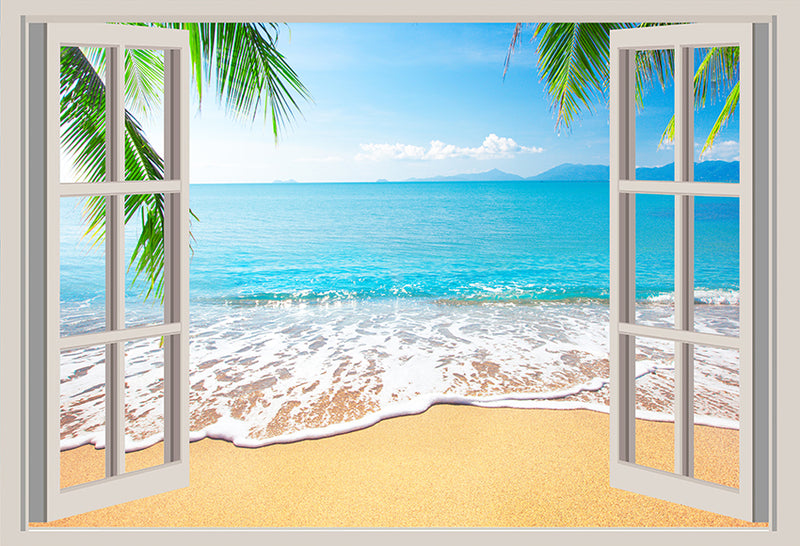 Summer Scene Outside the Window Backdrop for Photography D799