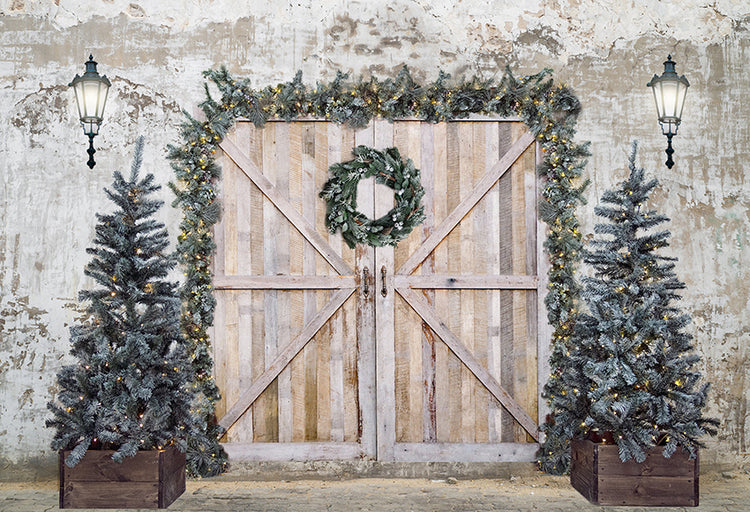 Christmas Tree Retro Wall Backdrop for Photography D808 – Dbackdrop