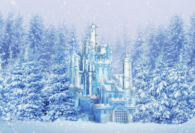Wonderland Magic Ice Castle Winter Backdrop D852