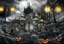 Halloween Night Gate Castle Photography Backdrop D909 – Dbackdrop