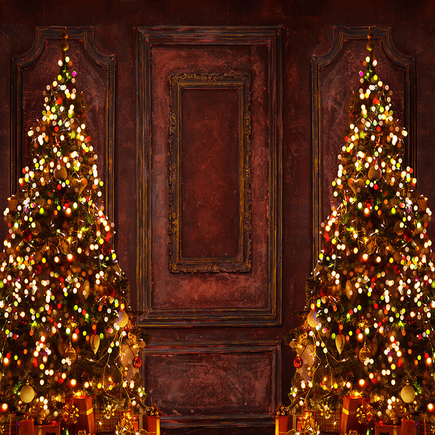 Retro Christmas Wall Trees Photography Backdrop D915 – Dbackdrop