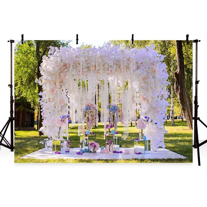 Beautiful White Curtain Photography Backdrops G-195