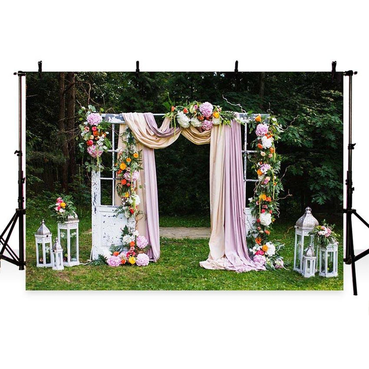 Curtain Flower Decoration Wedding Backdrop G-197 – Dbackdrop