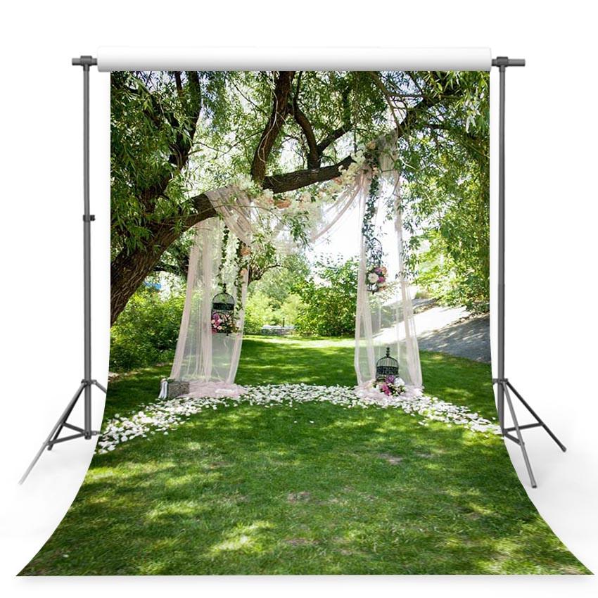 Wedding Backdrops White Background Grass Backdrop G-243 – Dbackdrop