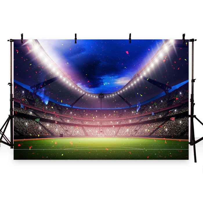 Soccer Court Backdrops Confetti Lights Sport Photography Background G-